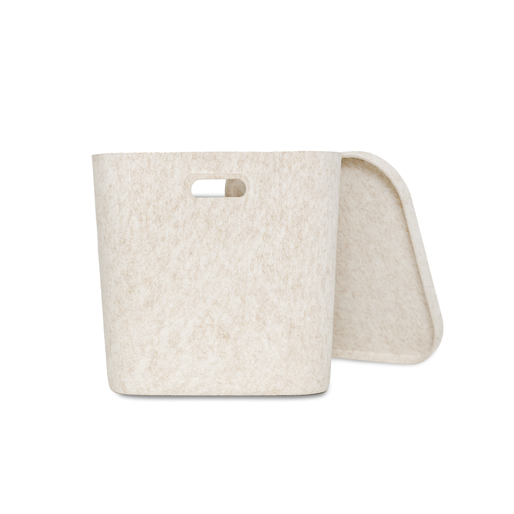 Oatmeal Felt Tub with Lid – Sort My House